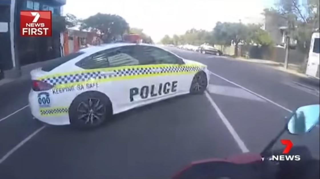 South Australia Police Car Performs Illegal U-Turn and Collides With ...