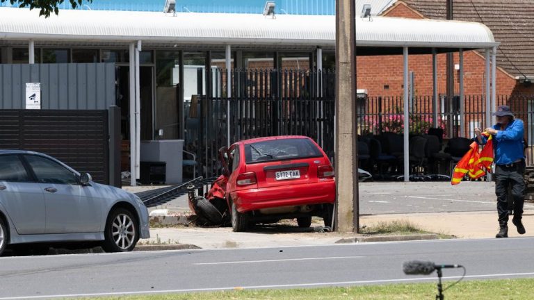 ‘Road safety’ Ad Gone Wrong: SAPOL Clowns Crash Car Into Shop Fence ...